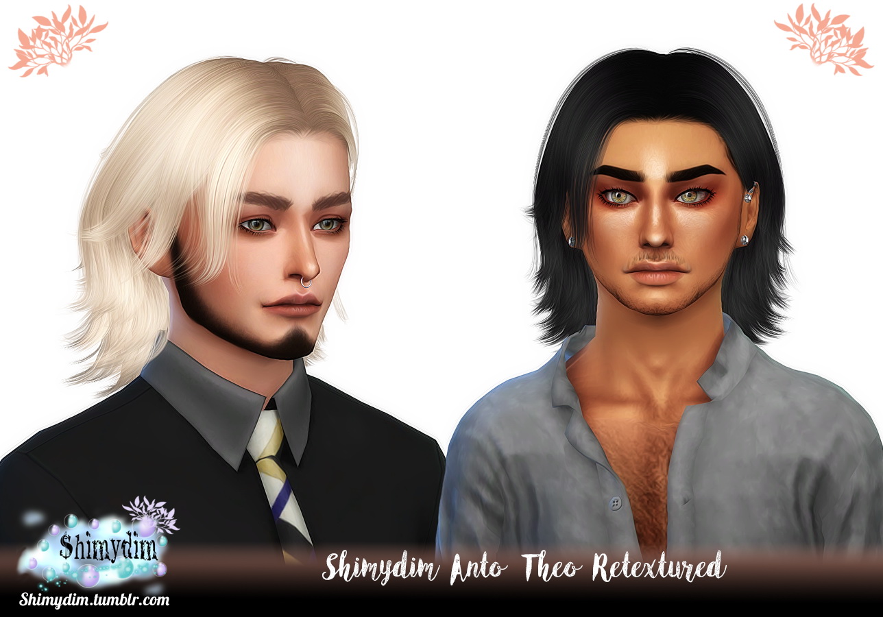 Shimydim: Anto`s Theo Hair Retextured - Sims 4 Hairs