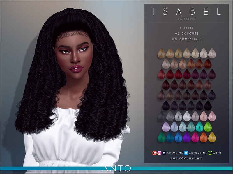 The Sims Resource: Isabel Hair by Anto - Sims 4 Hairs