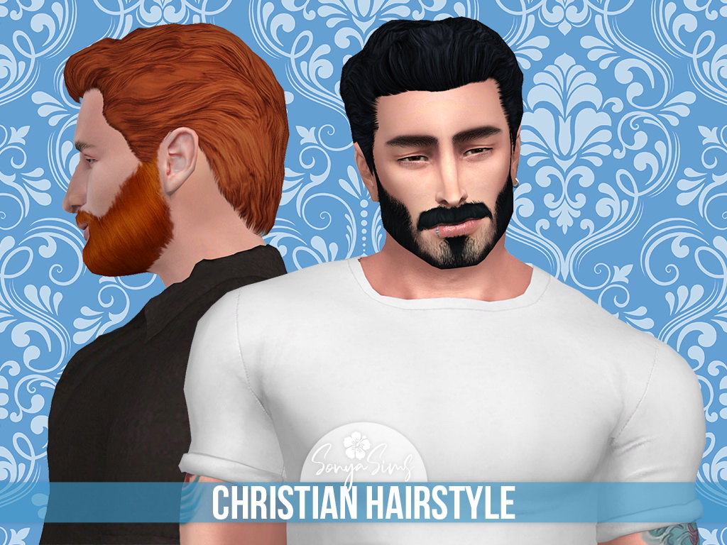 Mod The Sims: Christian Hair by SonyaSimsCC - Sims 4 Hairs