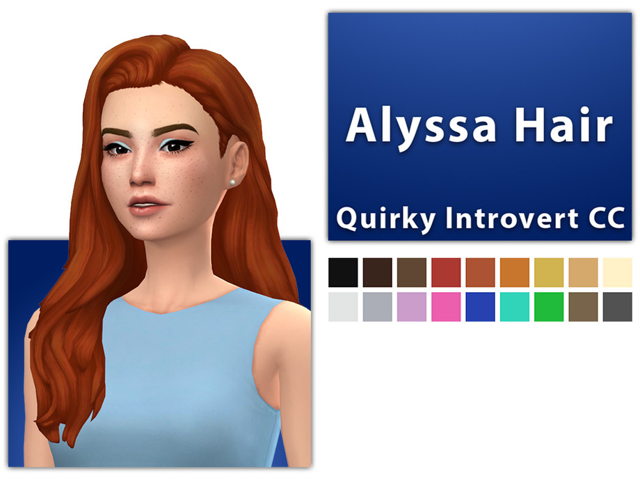 The Sims Resource: Alyssa Hair by qicc - Sims 4 Hairs