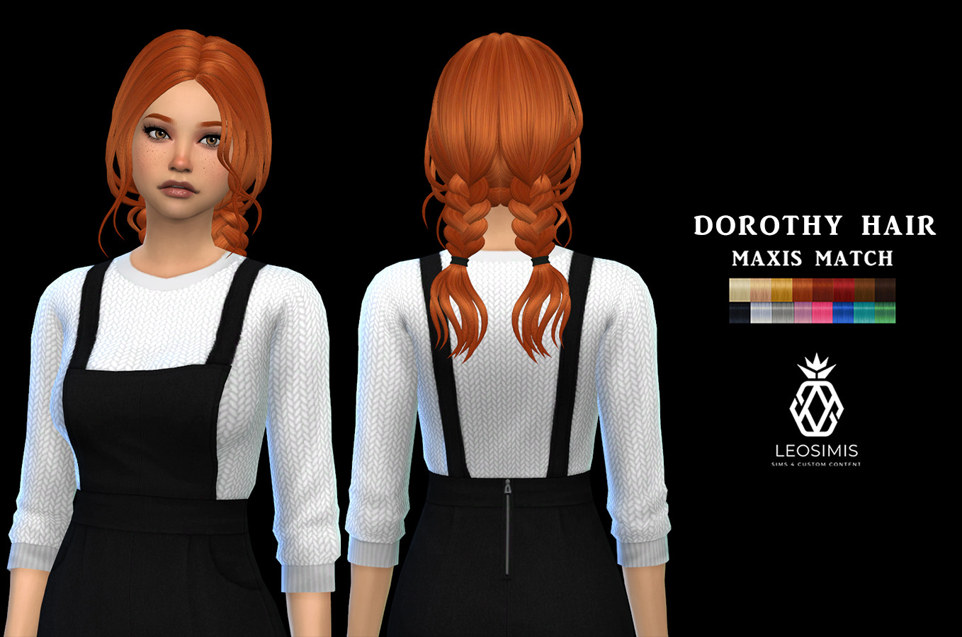 Leo 4 Sims: Dorothy Hair - Sims 4 Hairs