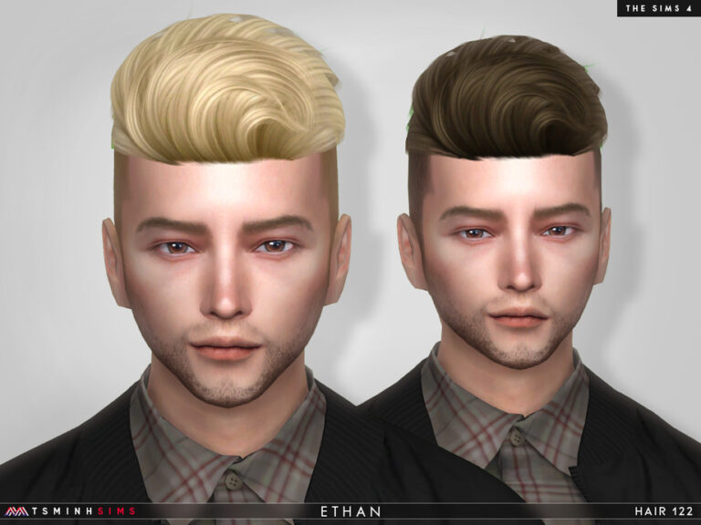 The Sims Resource: Ethan Hair 122 by TsminhSims - Sims 4 Hairs