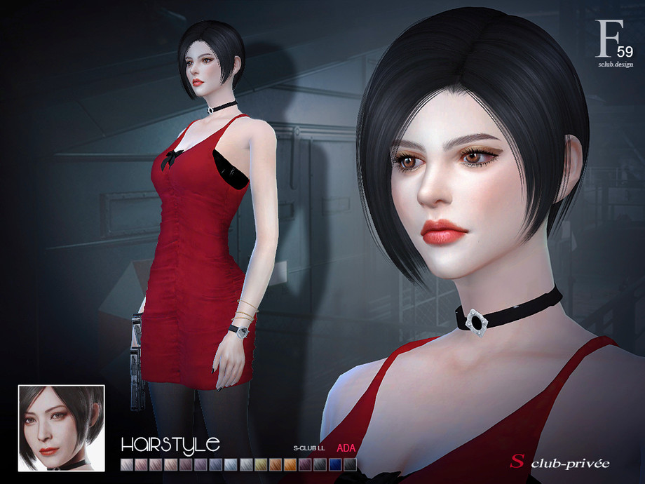 The Sims Resource: Hair Ada N59 by S-Club - Sims 4 Hairs