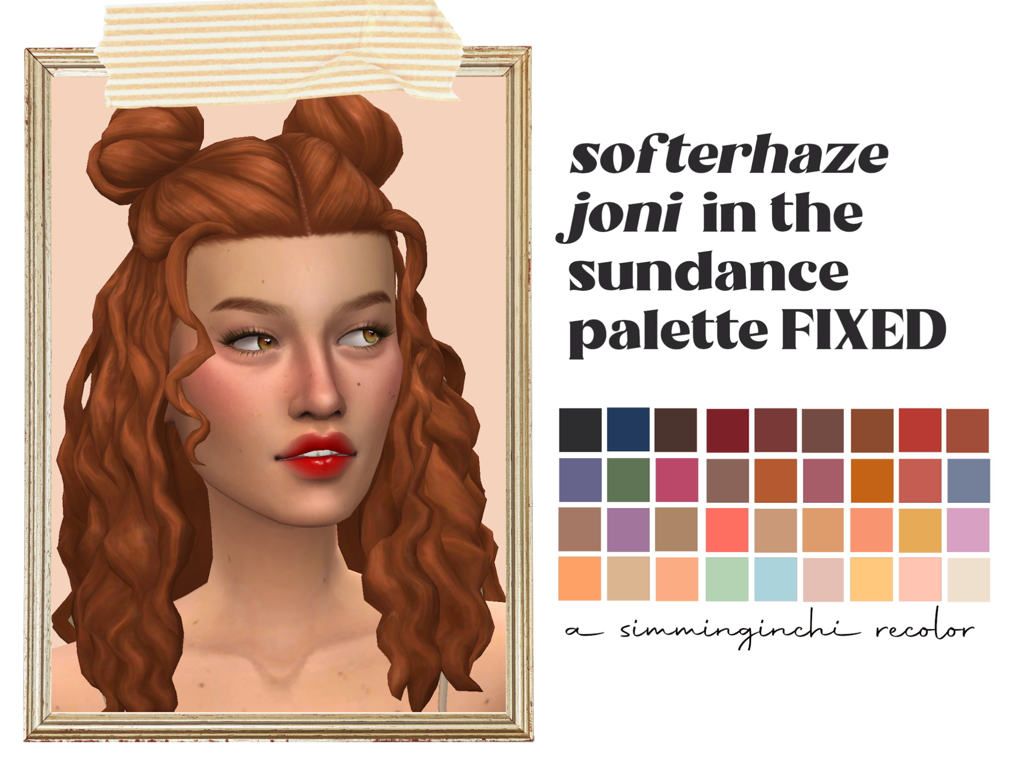 Simminginchi Joni Hair Recolored Sims 4 Hairs
