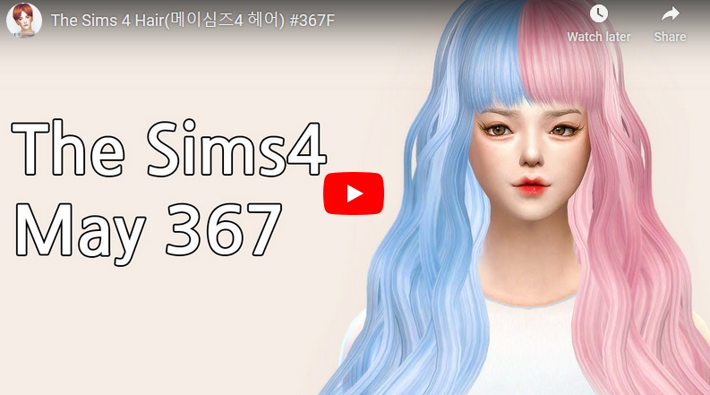 MAY Sims: Hair 367F - Sims 4 Hairs