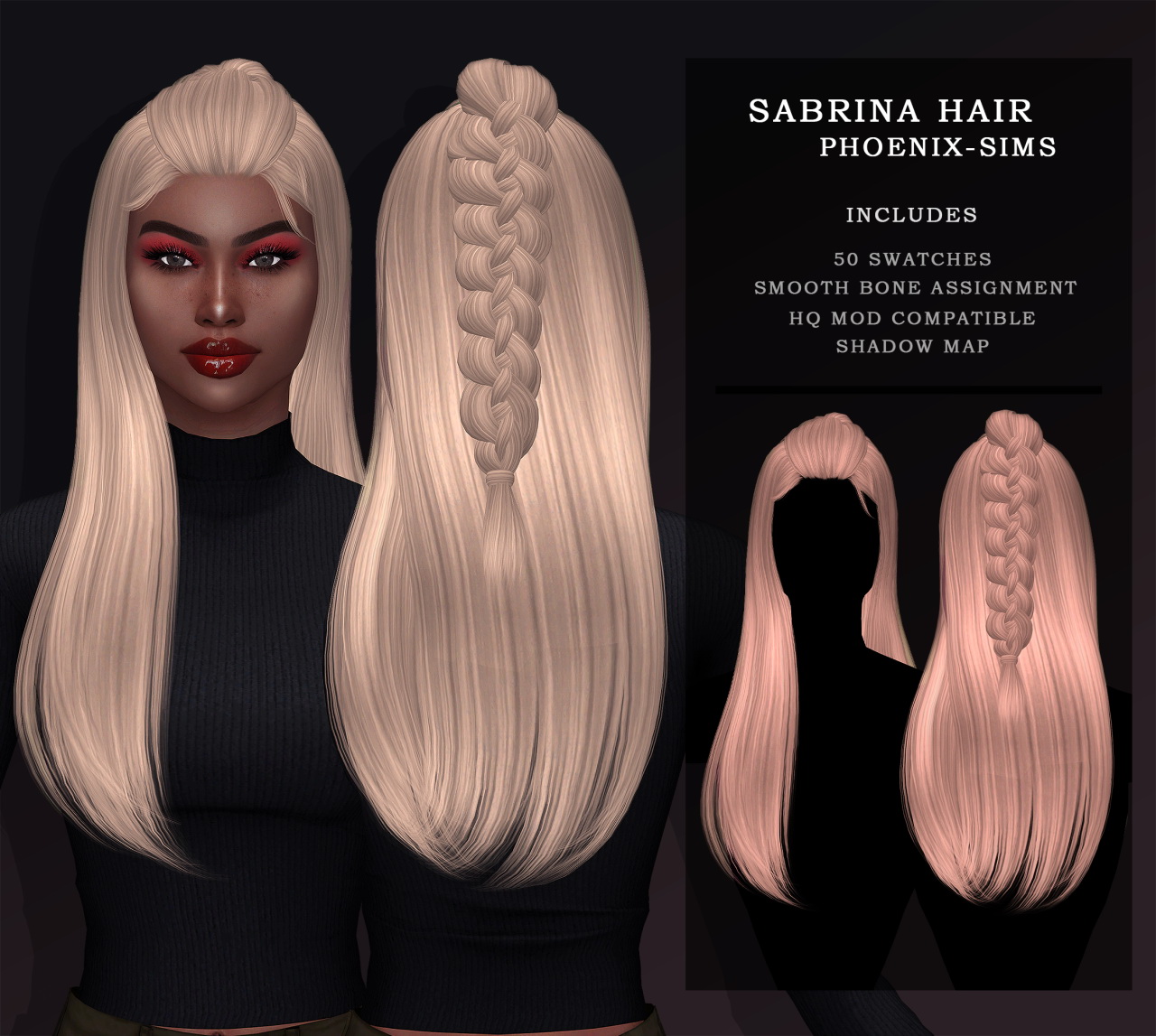 Phoenix Sims: Sabrina and Angelina Hair - Sims 4 Hairs