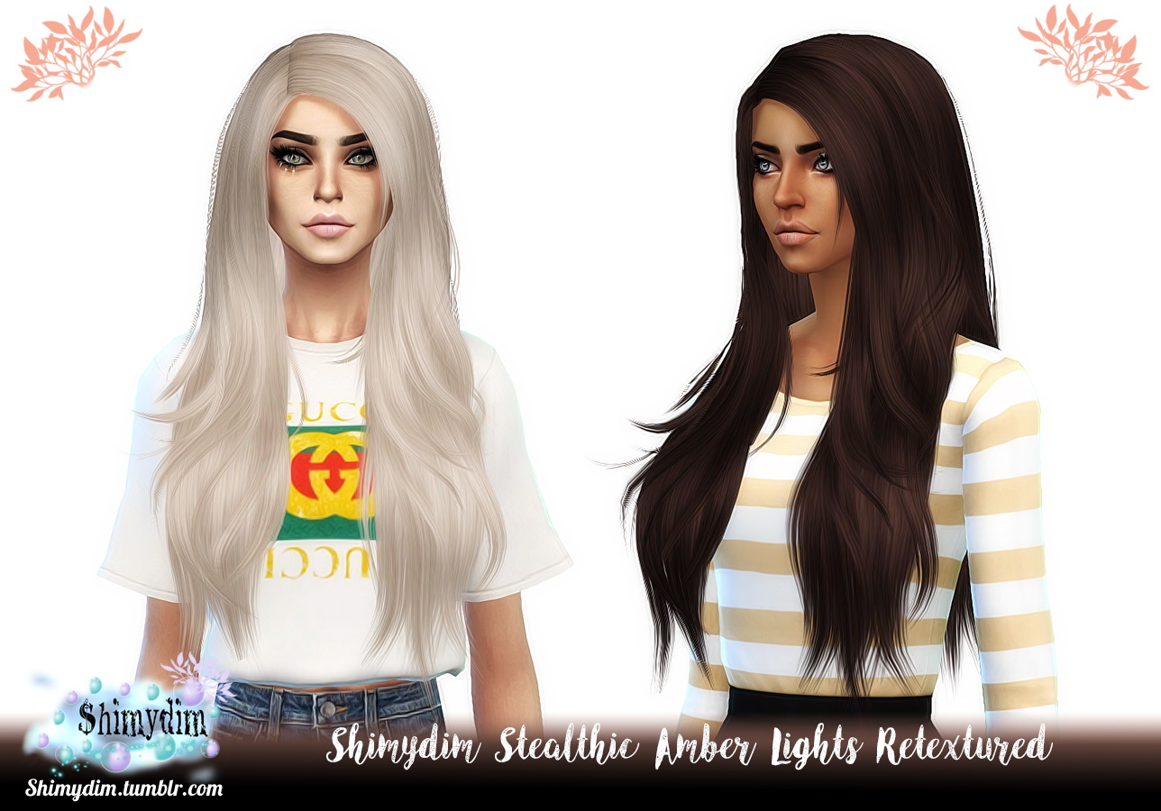 Shimydim: Stealthic`s Amber Lights Hair Retextured - Sims 4 Hairs