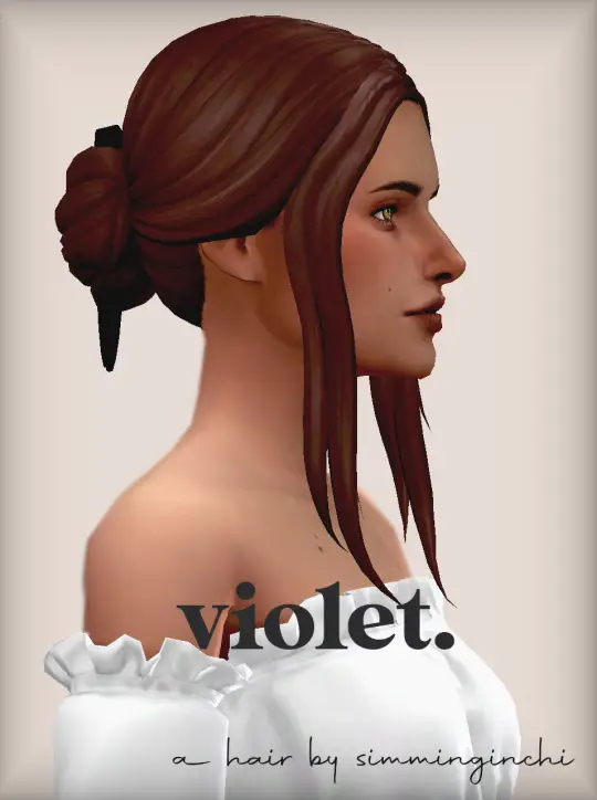 Simminginchi Violet Hair Recolored Sims 4 Hairs