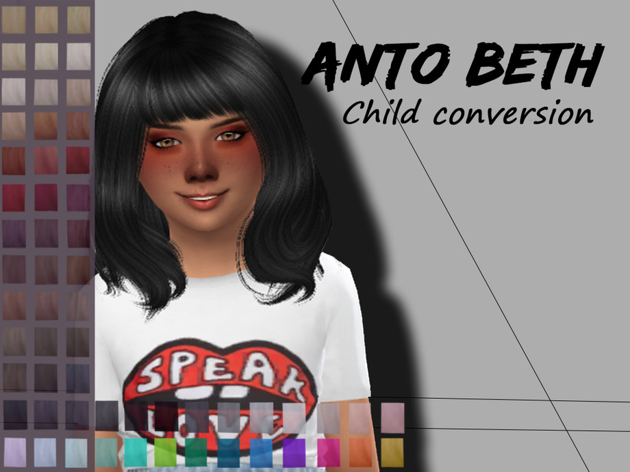 The Sims Resource: Anto`s Beth Hair Retextured by Alfyy - Sims 4 Hairs