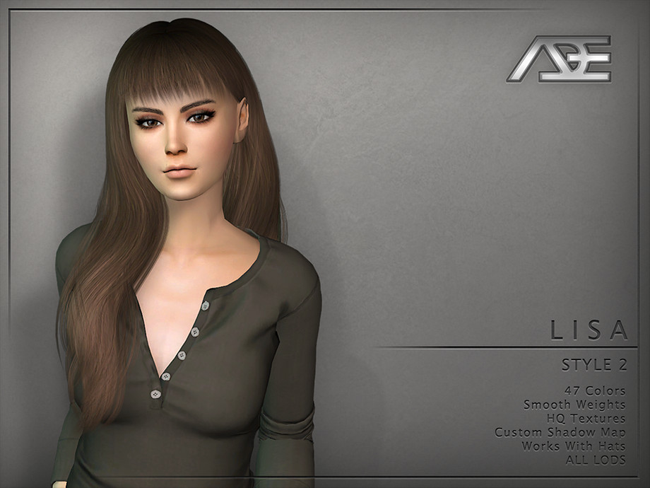 The Sims Resource: Lisa Style 2 by Ade_Darma - Sims 4 Hairs