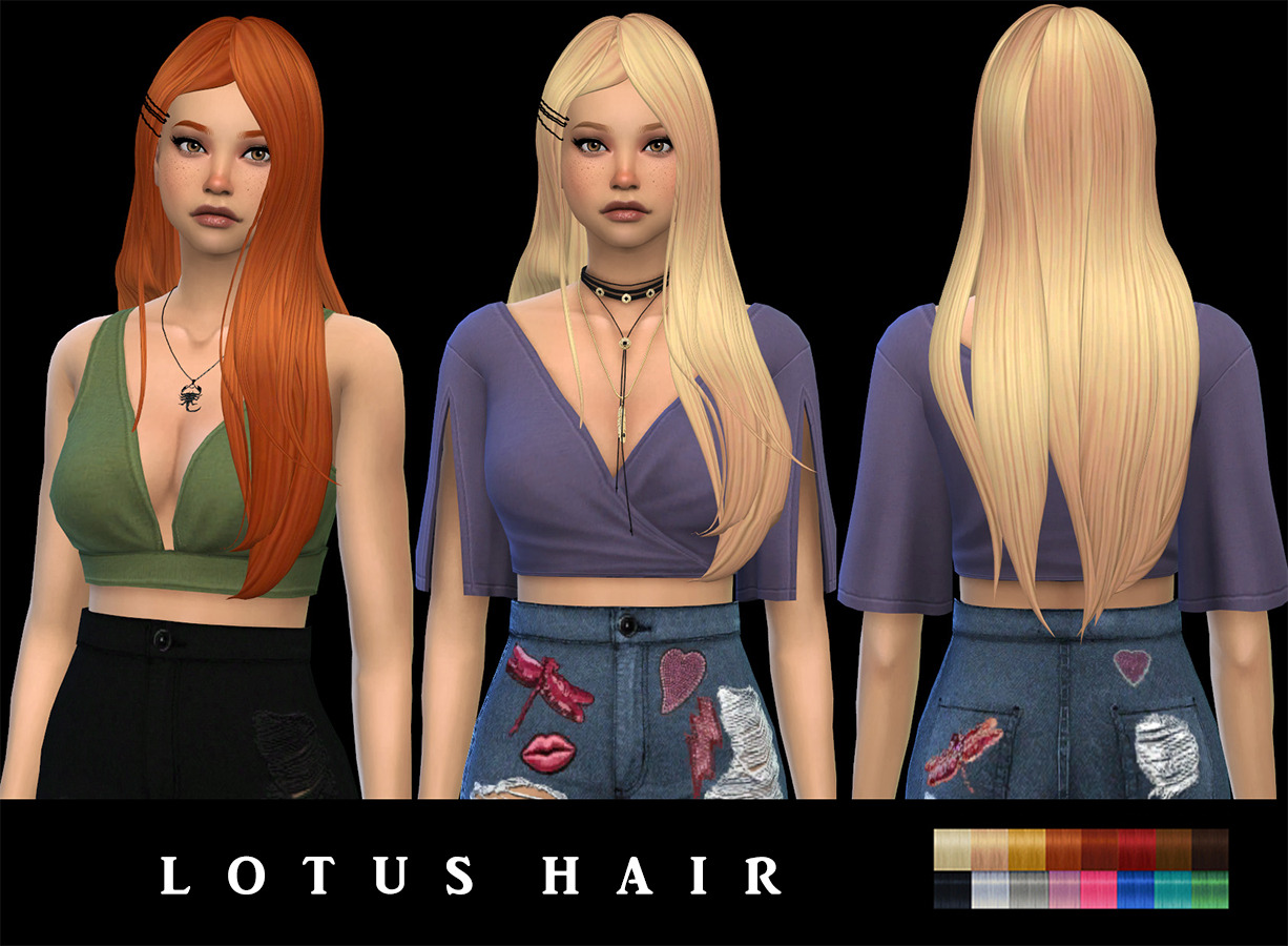 Leo 4 Sims: Lotus Hair - Sims 4 Hairs