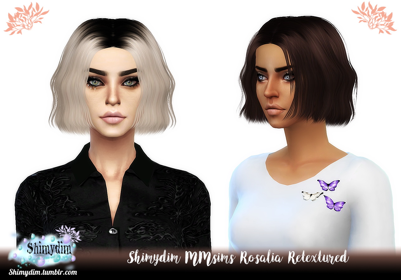 Shimydim: MMSims Rosalia Hair Retextured - Sims 4 Hairs