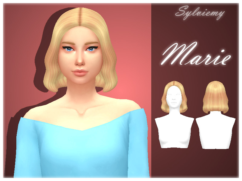 The Sims Resource: Marie Hair Set Recolored by Sylviemy - Sims 4 Hairs