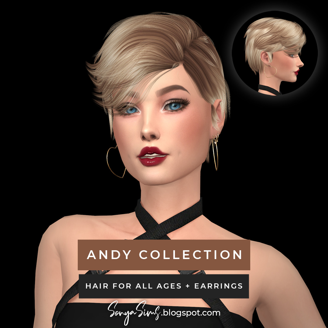 Sonya Sims: Andy and Britney Hair - Sims 4 Hairs