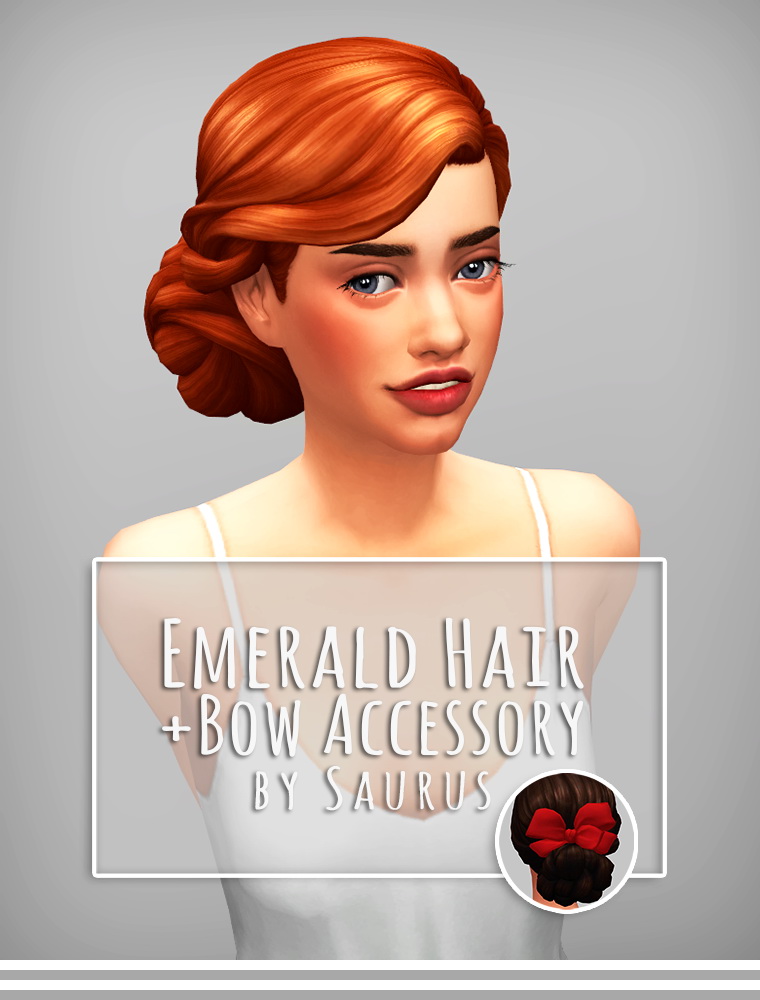 Saurus Sims: Emerald Hair - Sims 4 Hairs