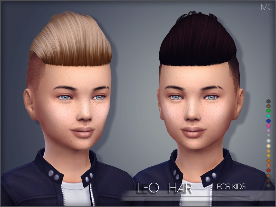 The Sims Resource: Leo Hair Kids by Mathcope - Sims 4 Hairs