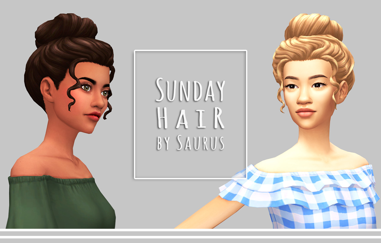 Saurus Sims: Sunday hair - Sims 4 Hairs