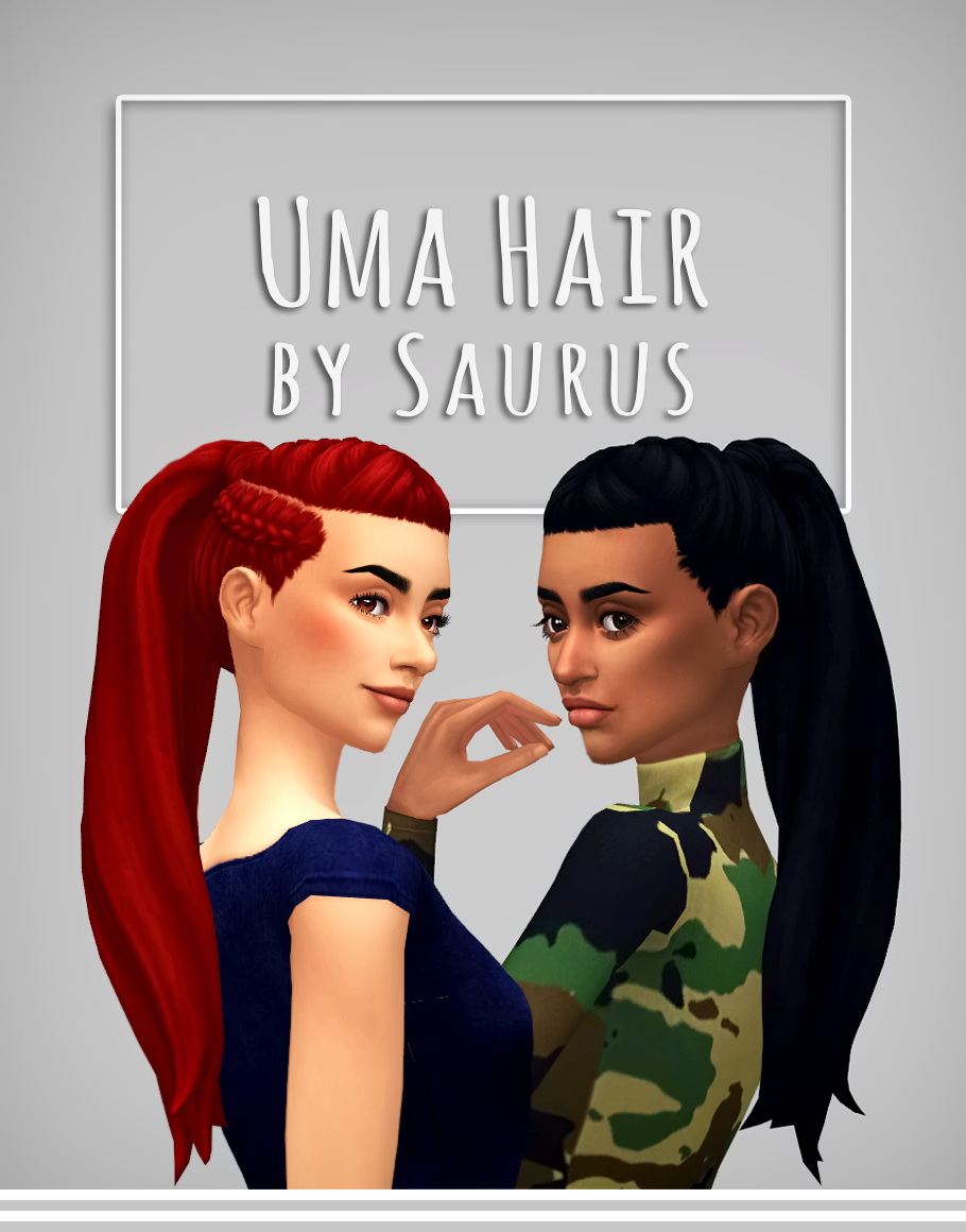 Saurus Sims: Uma Hair - Sims 4 Hairs