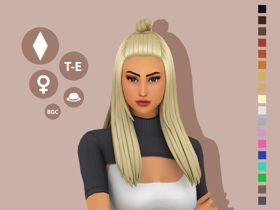 The Sims Resource: Azalea Hair by simcelebrity00 - Sims 4 Hairs
