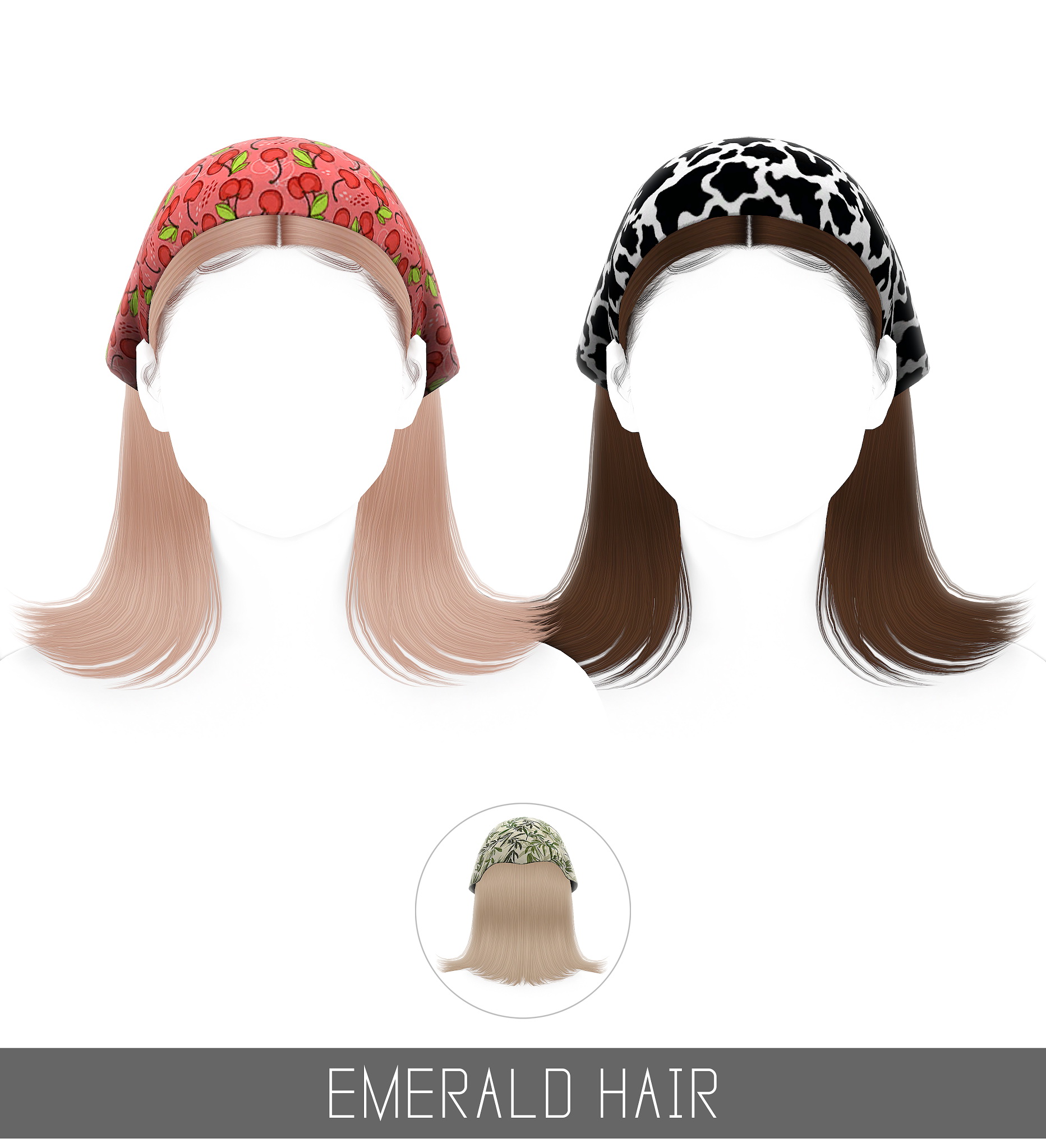 Simpliciaty: Emerald Hair - Sims 4 Hairs