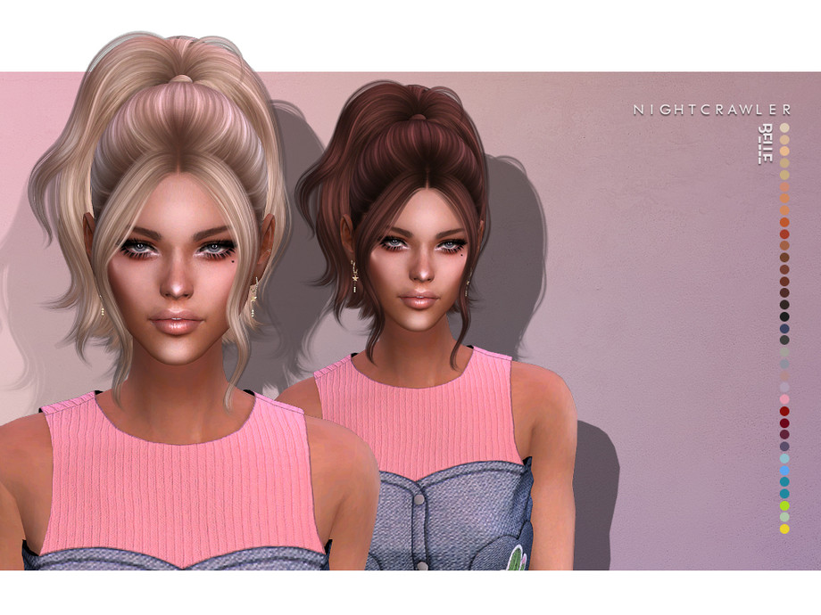 The Sims Resource: Belle Hair by Nightcrawler - Sims 4 Hairs