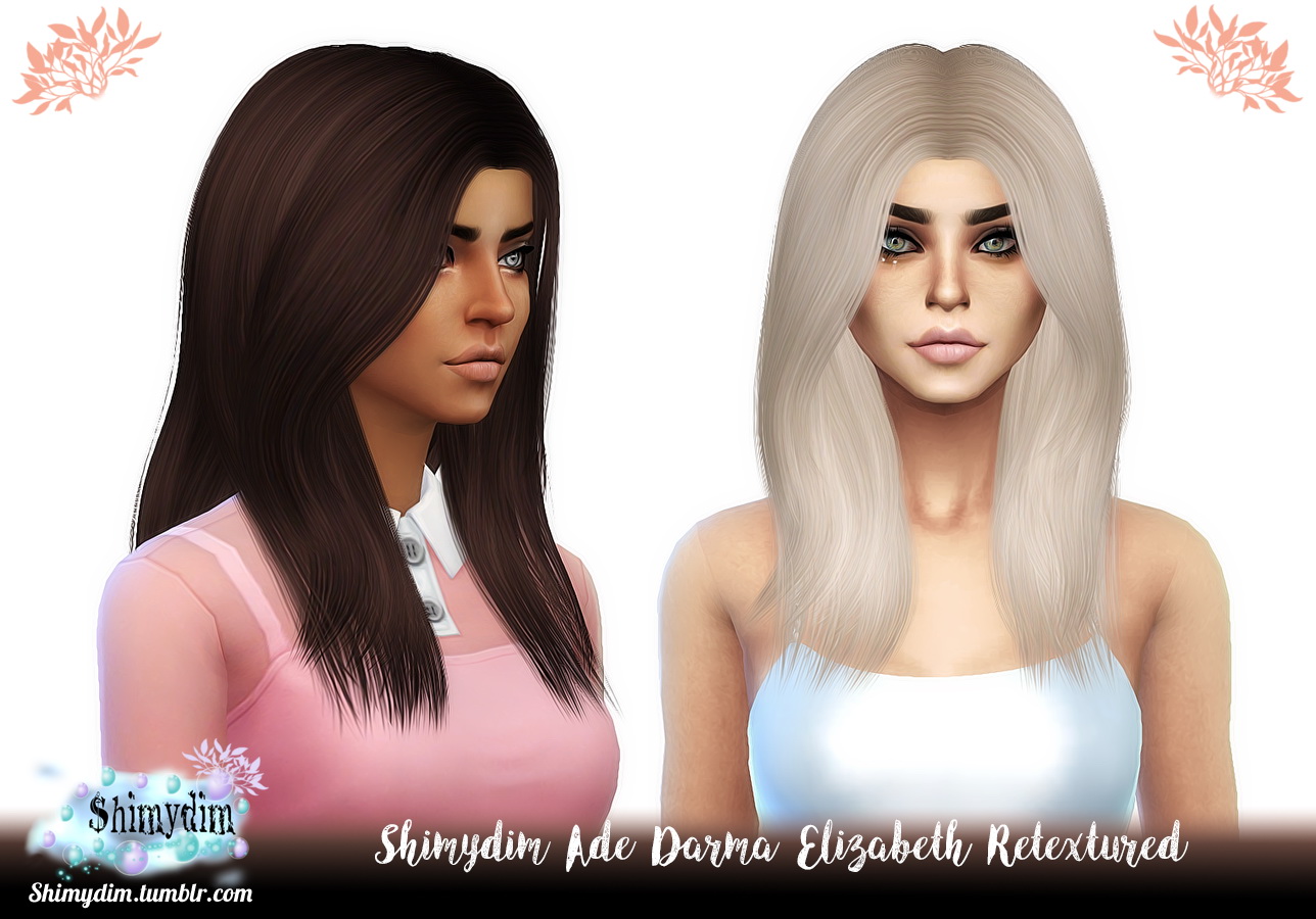 Shimydim: Ade Darma`s Elizabeth Hair Retextured - Sims 4 Hairs
