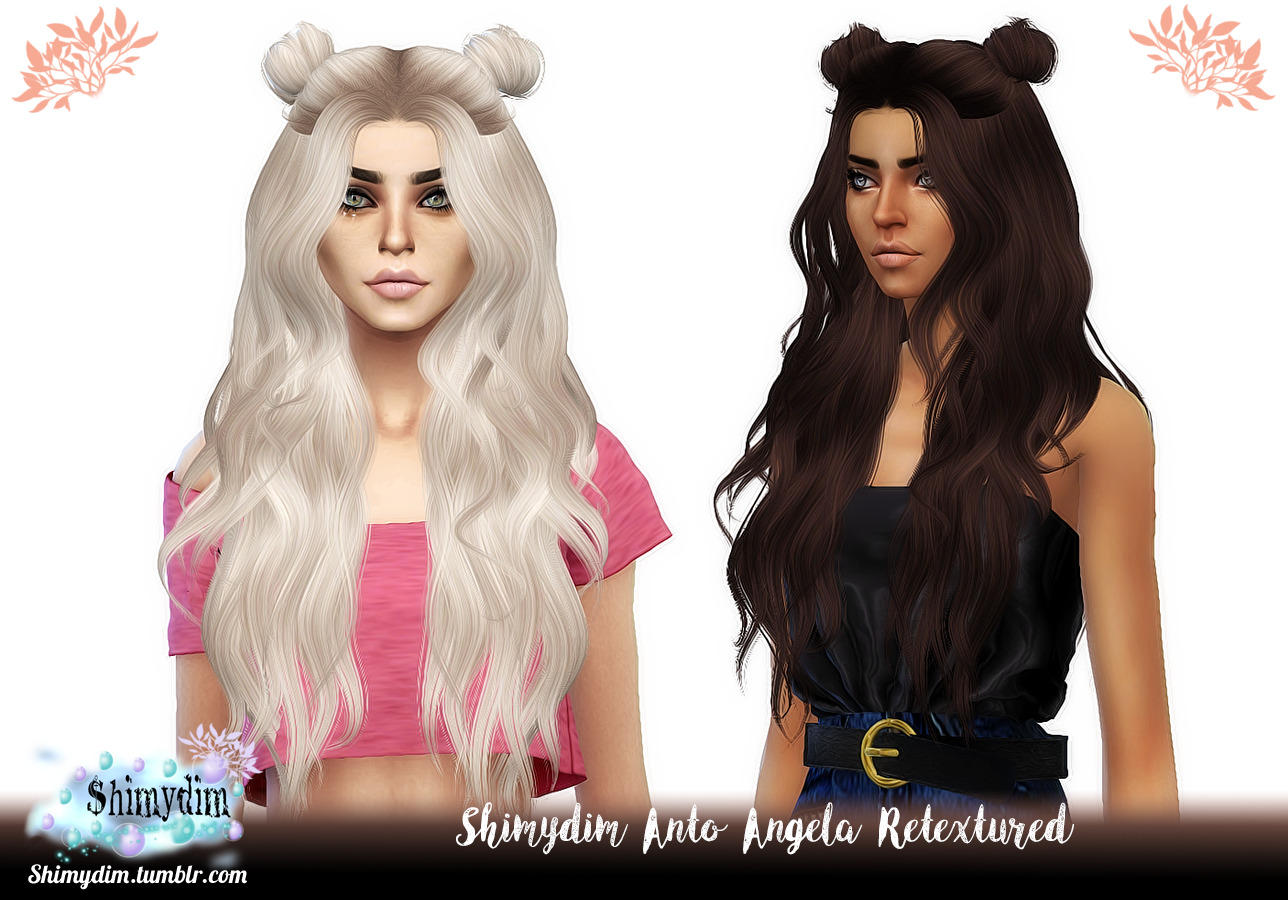 Shimydim: Anto`s Angela Hair Retexture - Sims 4 Hairs