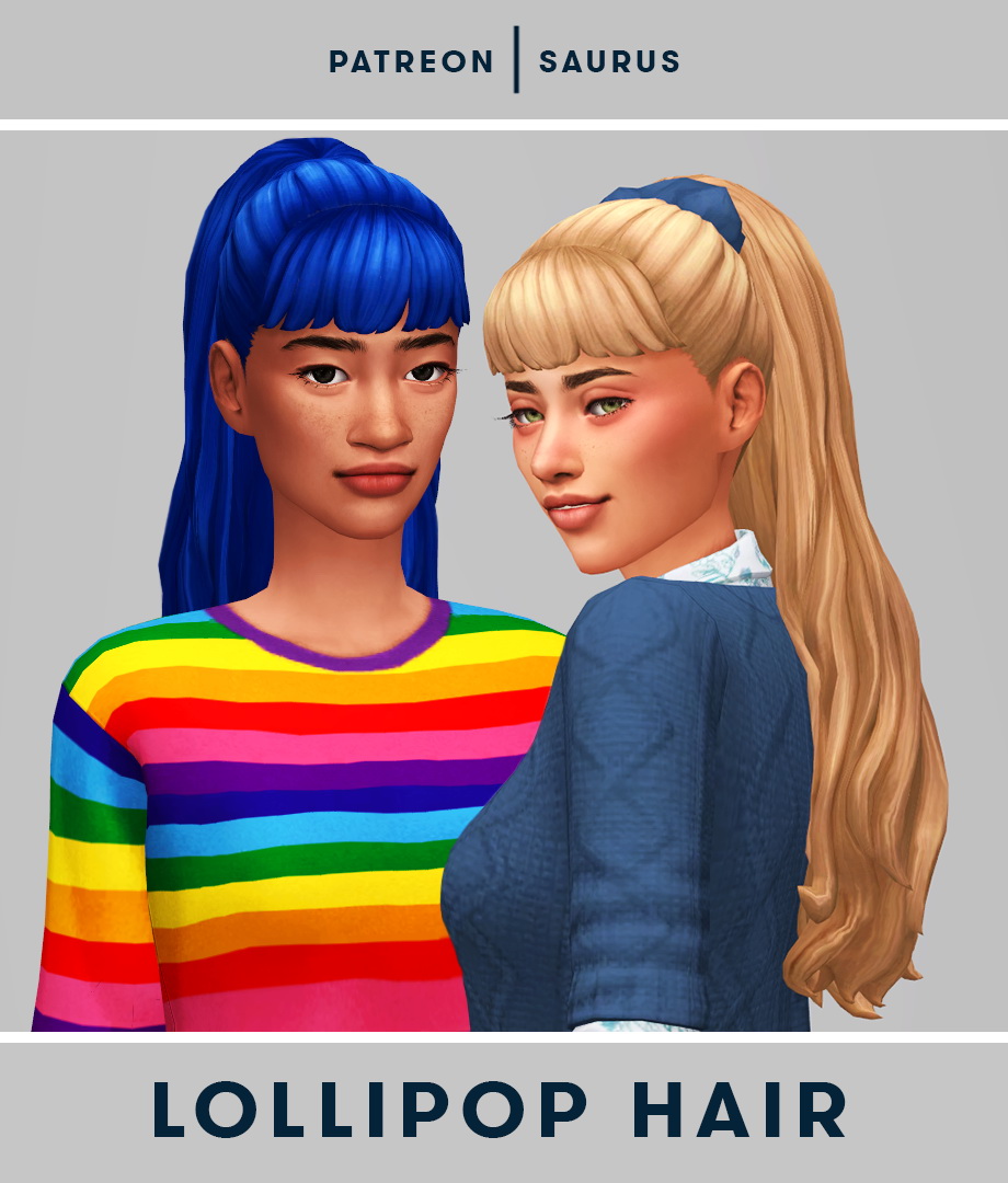 Saurus Sims: Lollipop Hair V2 - Sims 4 Hairs
