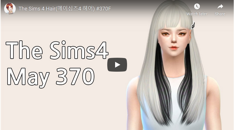 MAY Sims: May Hair 370F - Sims 4 Hairs