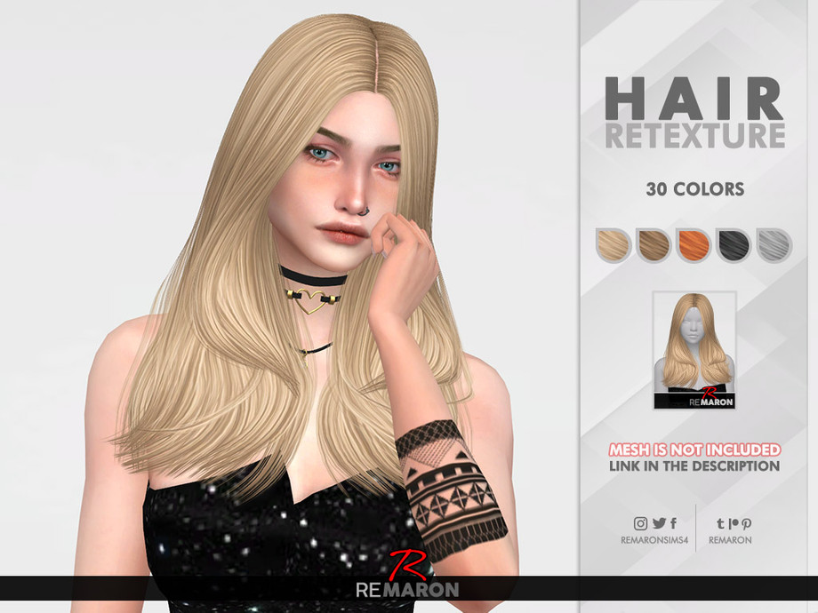 The Sims Resource: Odette Hair Retextured by remaron - Sims 4 Hairs
