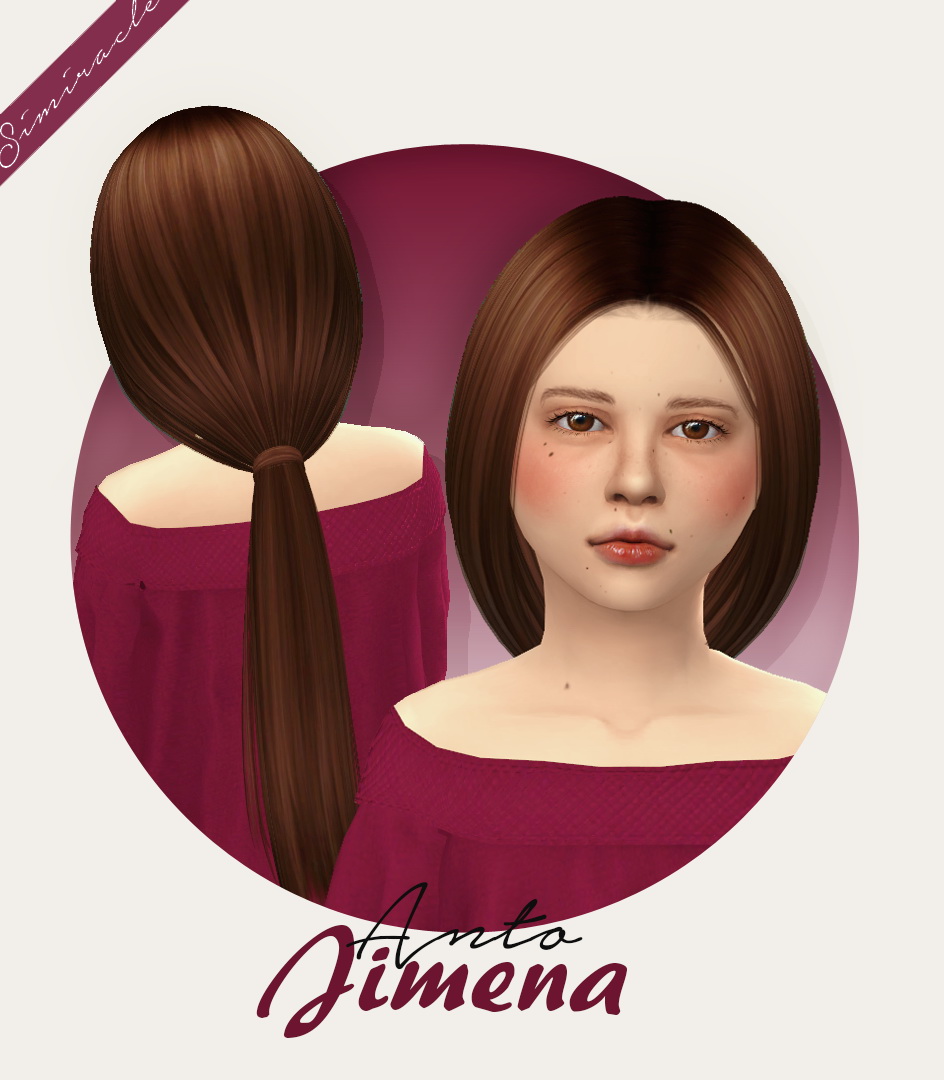 Simiracle: Anto`s Jimena Hairstyle Retextured Kids Version - Sims 4 Hairs