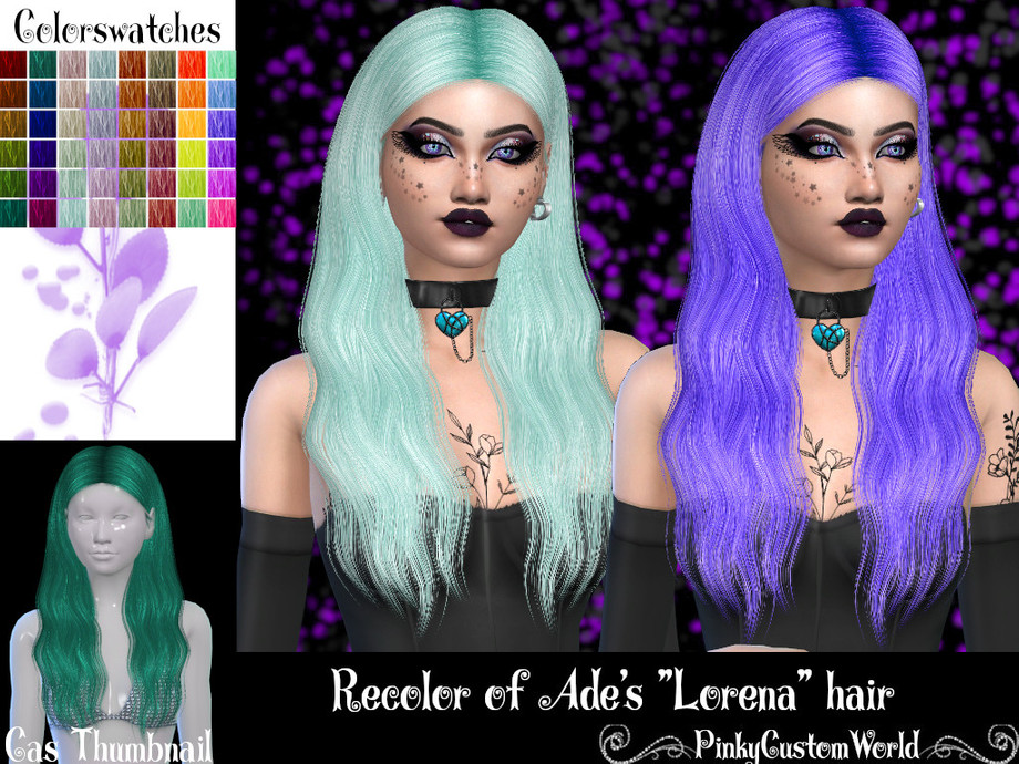 The Sims Resource: Ade's Lorena hair recolored by PinkyCustomWorld ...