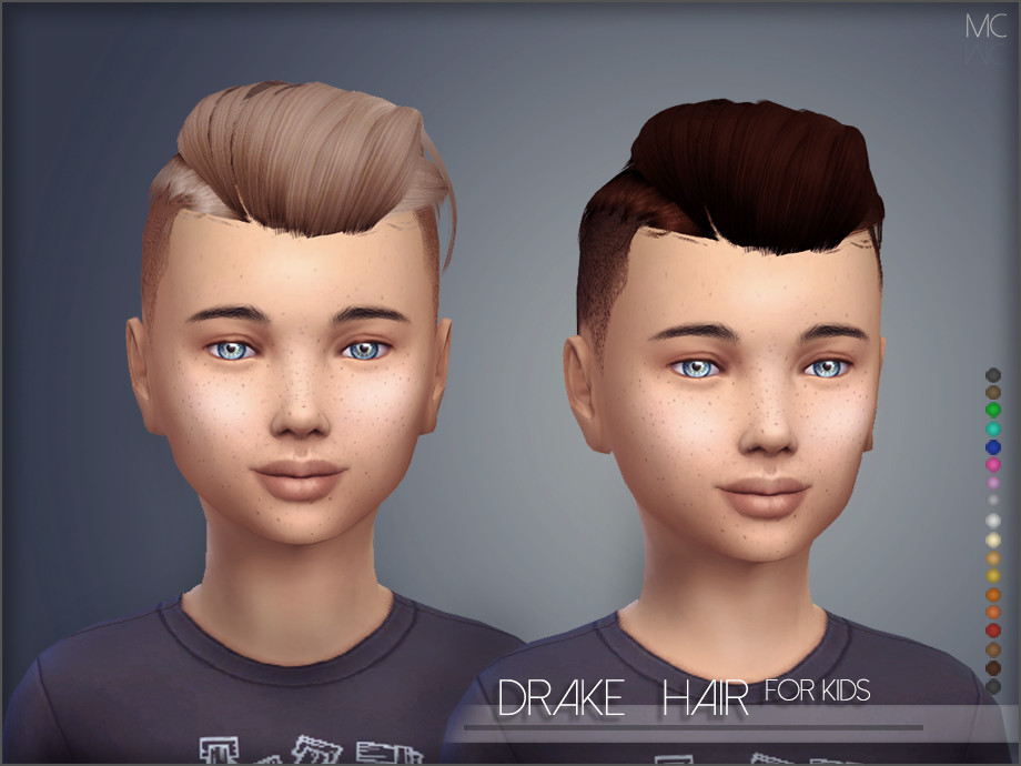The Sims Resource: Drake Hair by Mathcope - Sims 4 Hairs