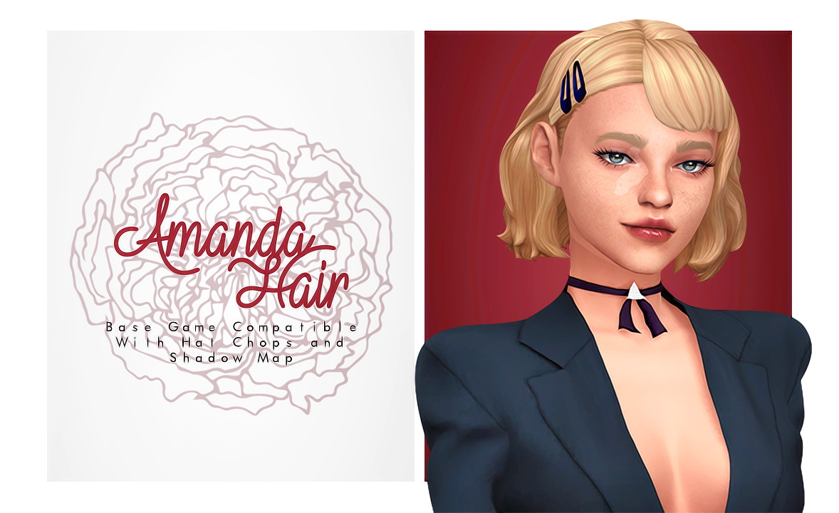 Isjao: Amanda Hair - Sims 4 Hairs