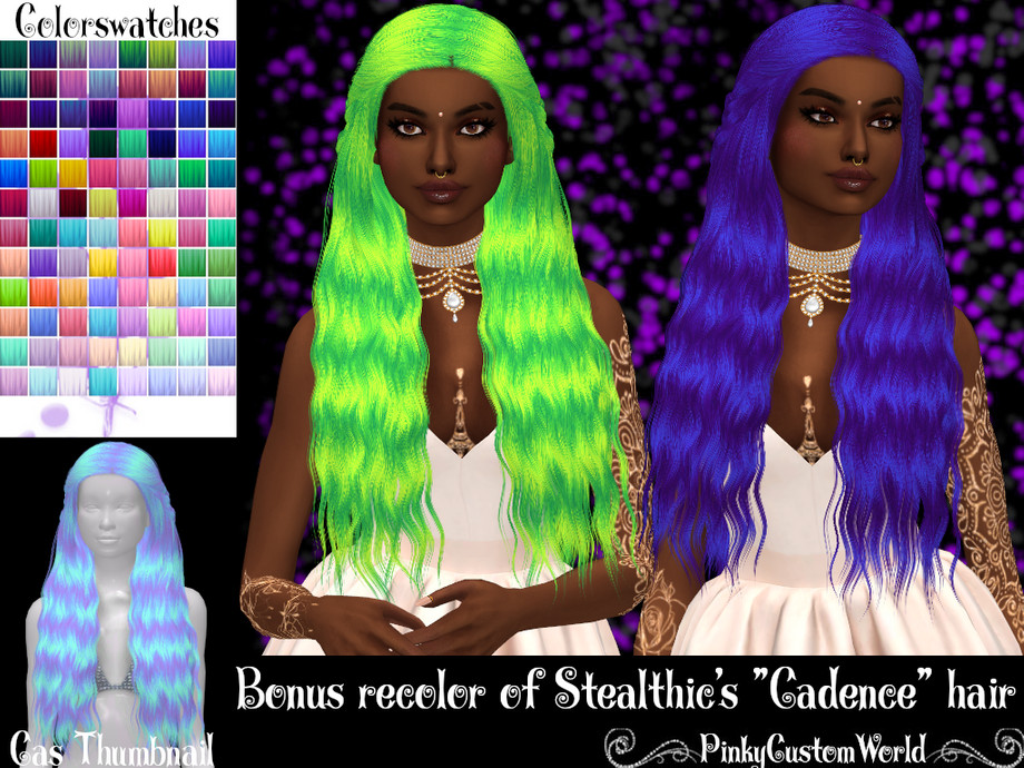 The Sims Resource: Bonus recolor of Stealthic's Cadence hair ...