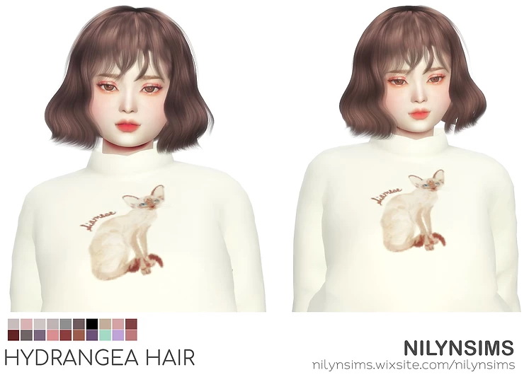 Nilyn Sims 4: Hydrangea Hair - Sims 4 Hairs
