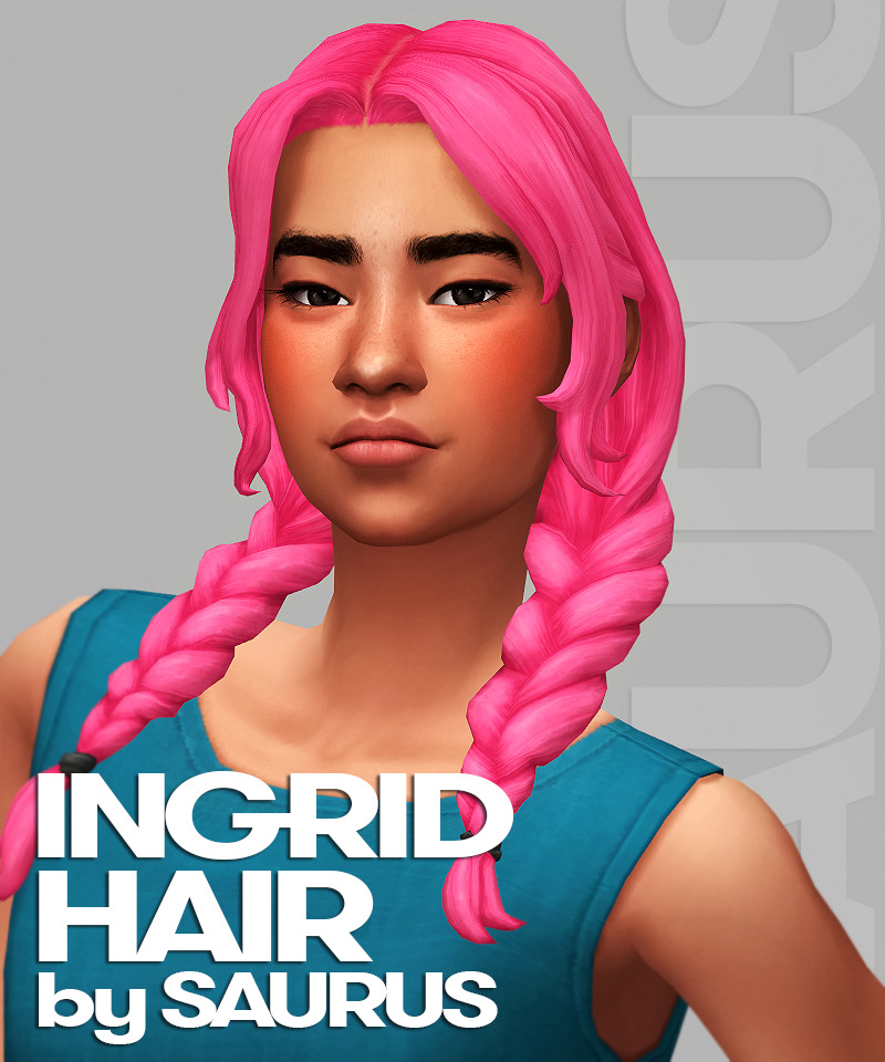 Saurus Sims: Ingrid Hair - Sims 4 Hairs