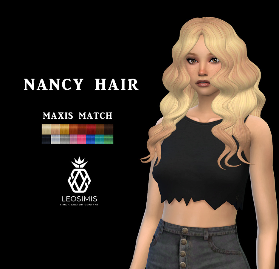 Leo 4 Sims: Nancy Hair - Sims 4 Hairs