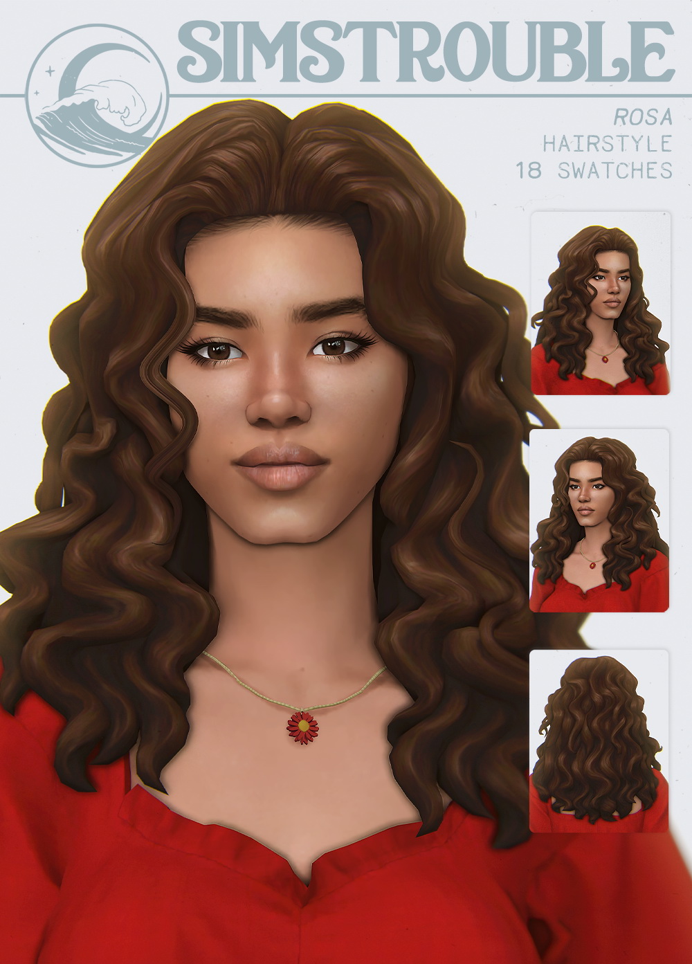 Simstrouble: Rosa Hair - Sims 4 Hairs
