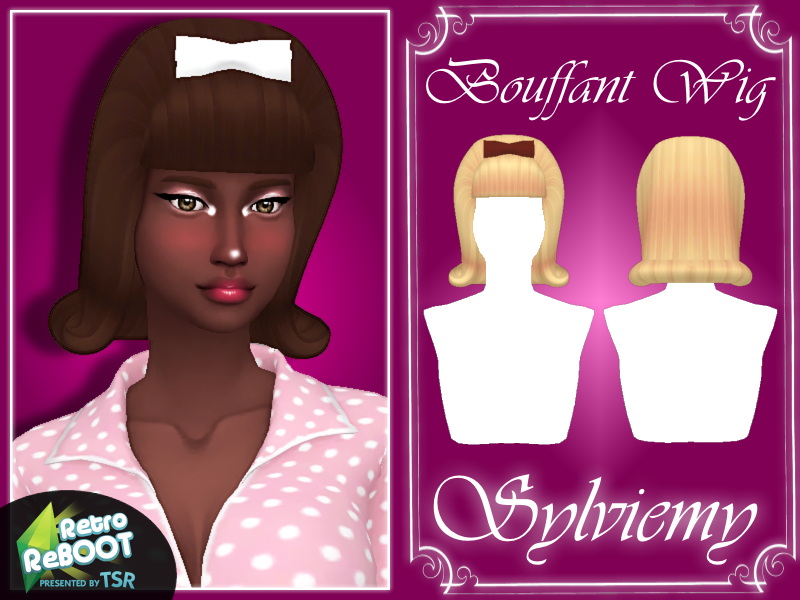 Bouffant Wig Set by Sylviemy ~ The Sims Resource - Sims 4 Hairs