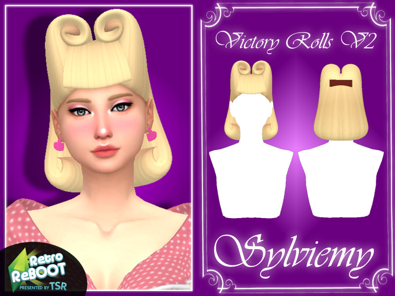 Victory Rolls Hair V2 byv Sylviemy ~ The Sims Resource - Sims 4 Hairs
