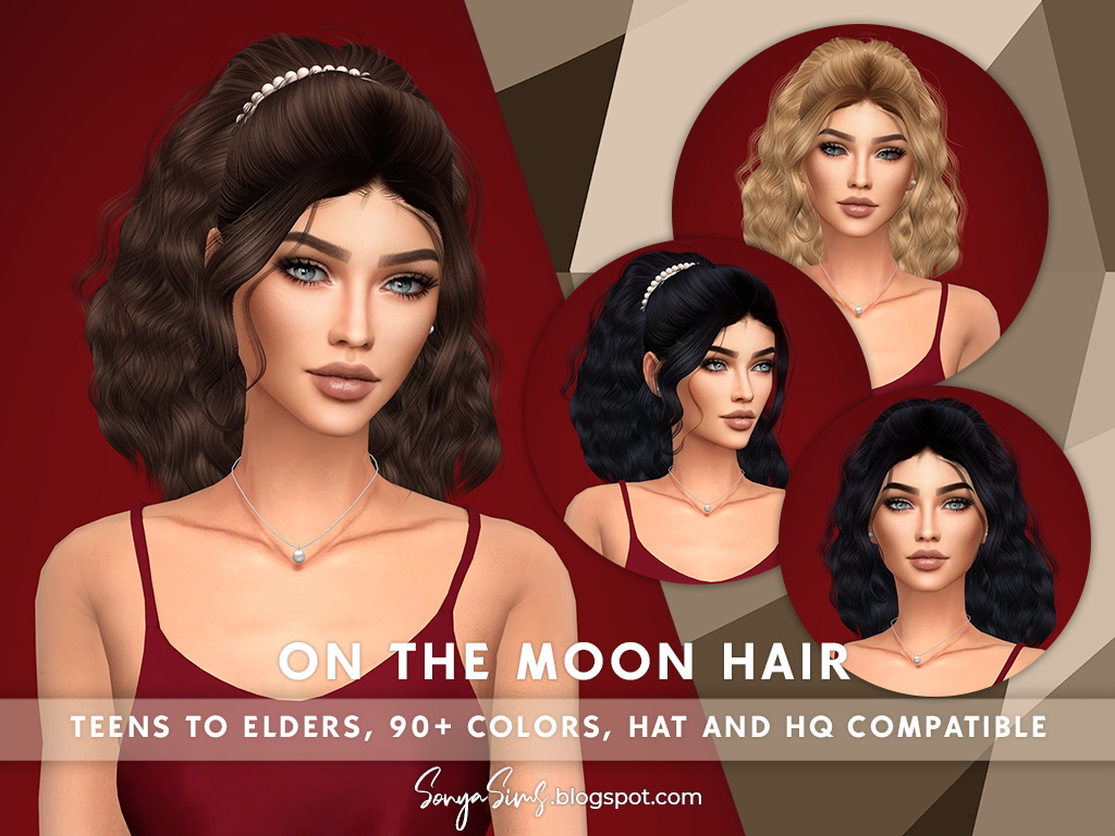On the Moon Hair ~ Sonya Sims - Sims 4 Hairs