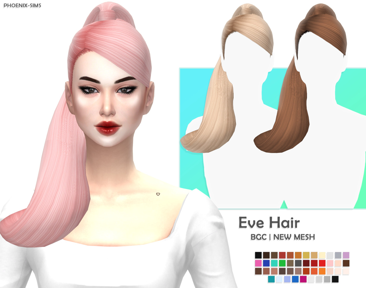 Eve and Michaela Hairs ~ Phoenix Sims - Sims 4 Hairs