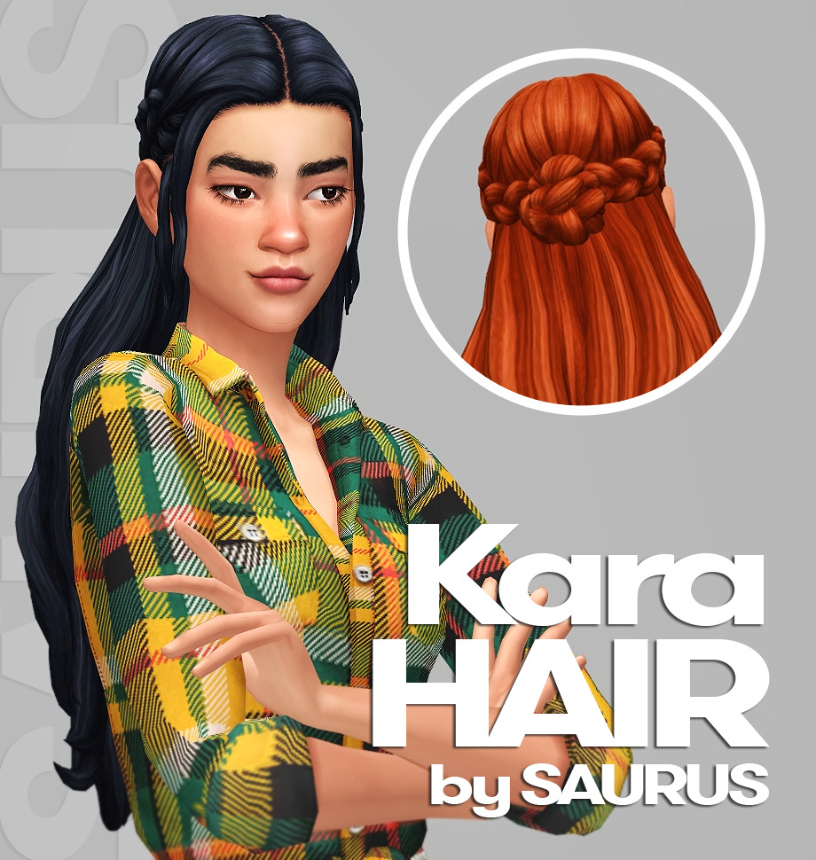 Kara Hair ~ Saurus Sims - Sims 4 Hairs