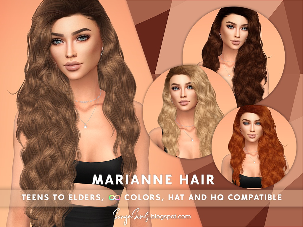 Marianne Hair ~ Sonya Sims - Sims 4 Hairs
