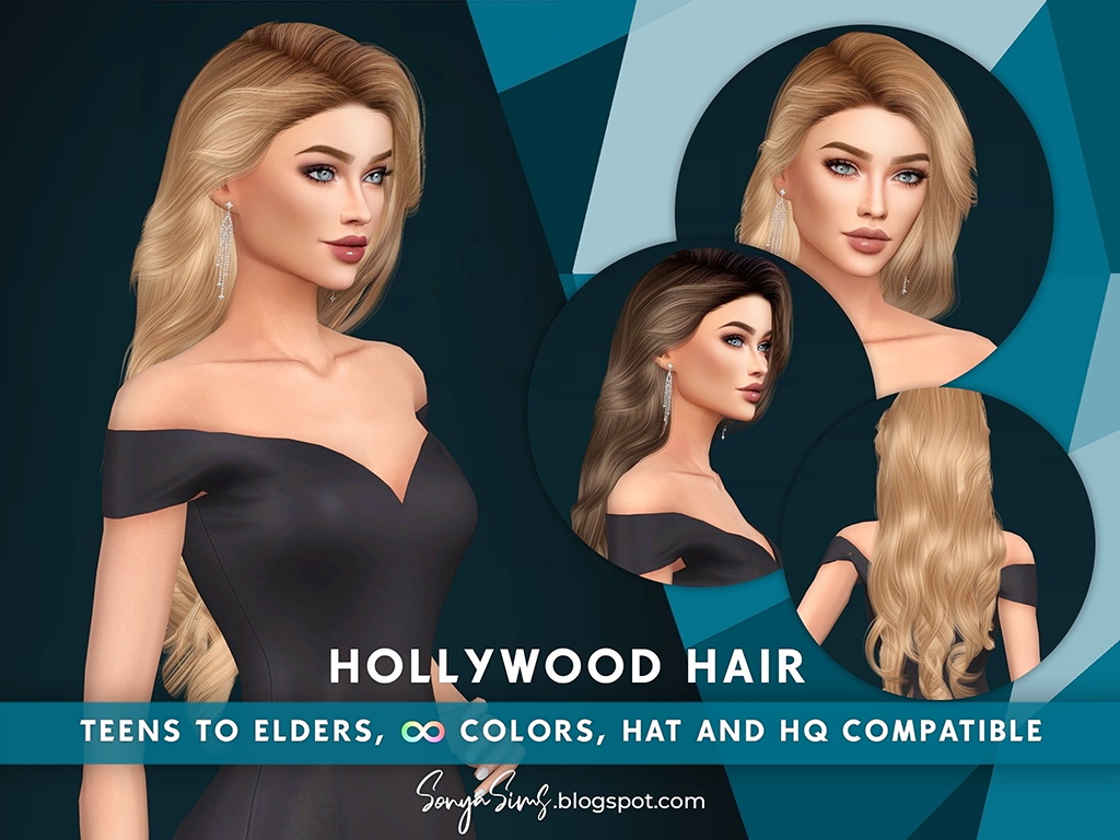 Hollywood Hair ~ Sonya Sims - Sims 4 Hairs