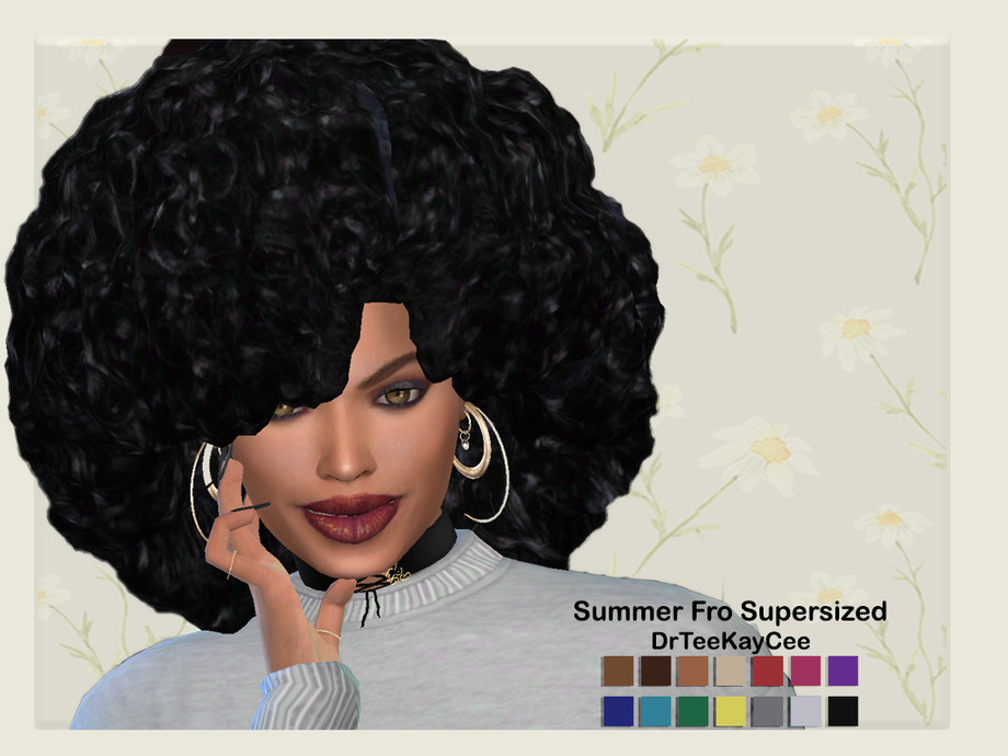 Summer Fro Supersized by drteekaycee ~ The Sims Resource - Sims 4 Hairs