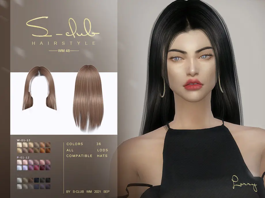Long Straight Hairstyle ~ The Sims Resource Sims 4 Hairs