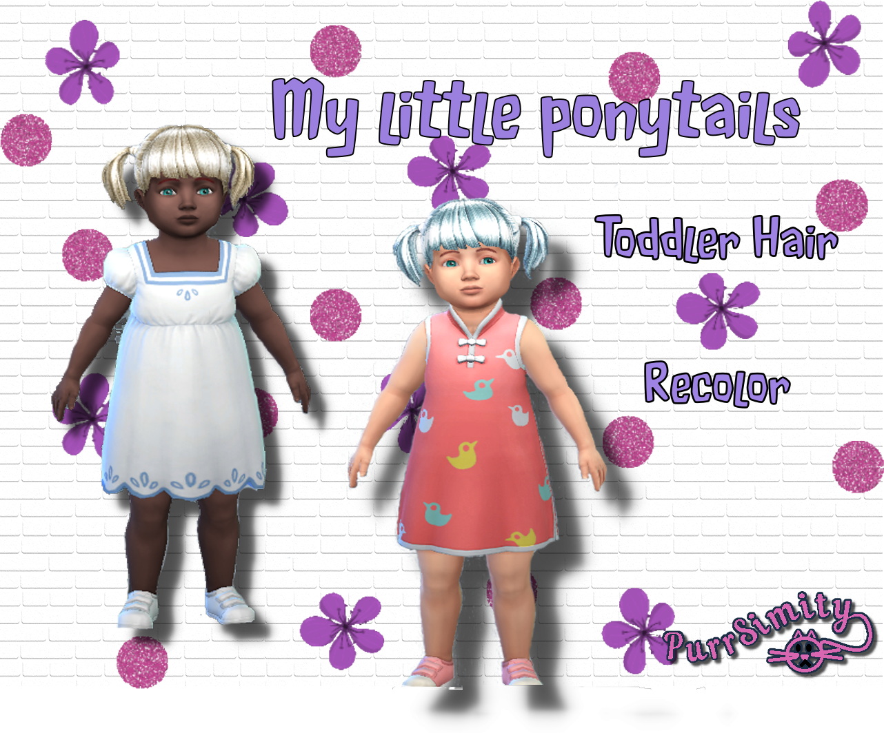My Little Ponytails by PurrSimity ~ Mod The Sims - Sims 4 Hairs