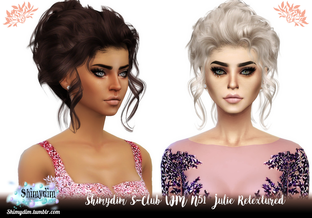 S-Club WM N51 Julie Retexture ~ Shimydim - Sims 4 Hairs